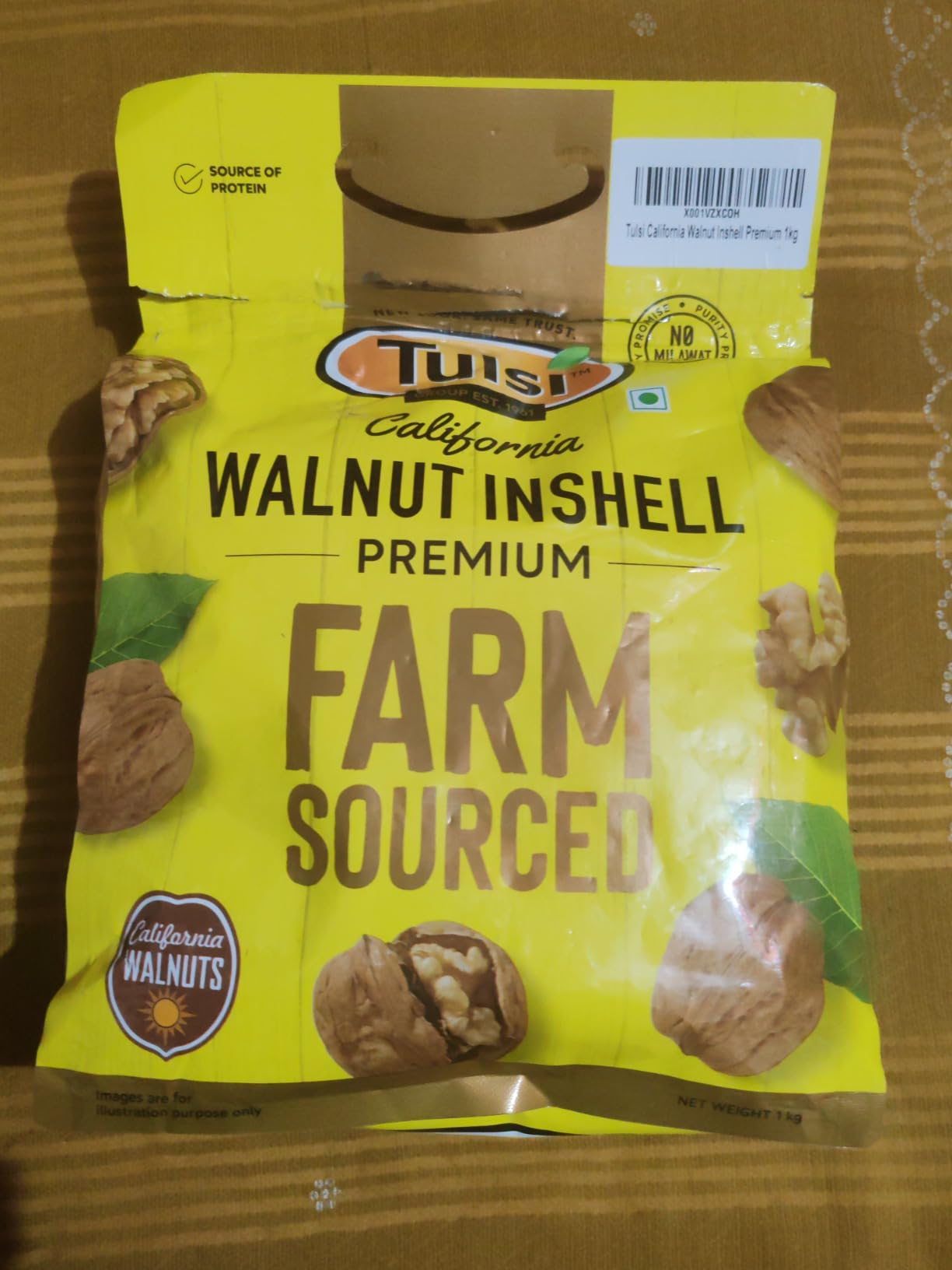 Tulsi California Walnut Inshell Premium 1kg | Large Size | Inshell ...