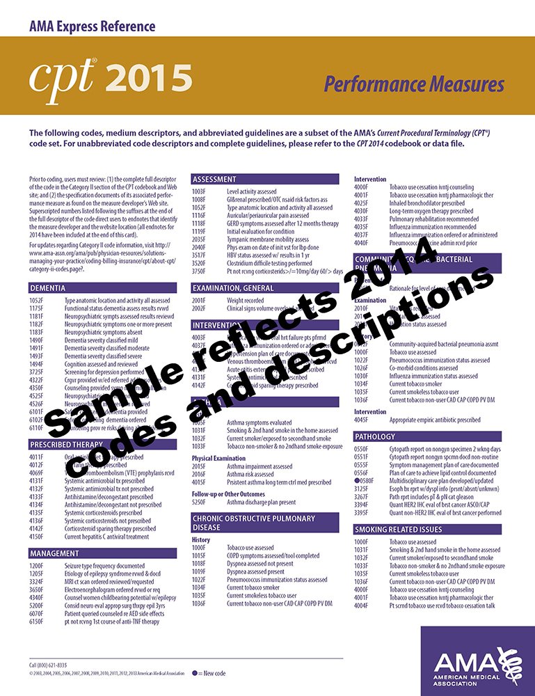 CPT 2015 Express Reference Coding Card: Performance Measures: AMA ...