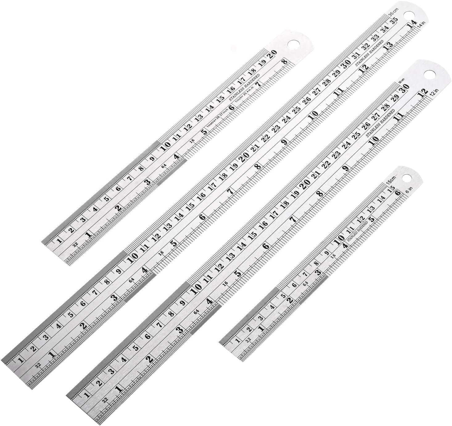 Amazon.com: ZZTX Metal Straight Edge Ruler Set - Stainless Steel Rulers ...