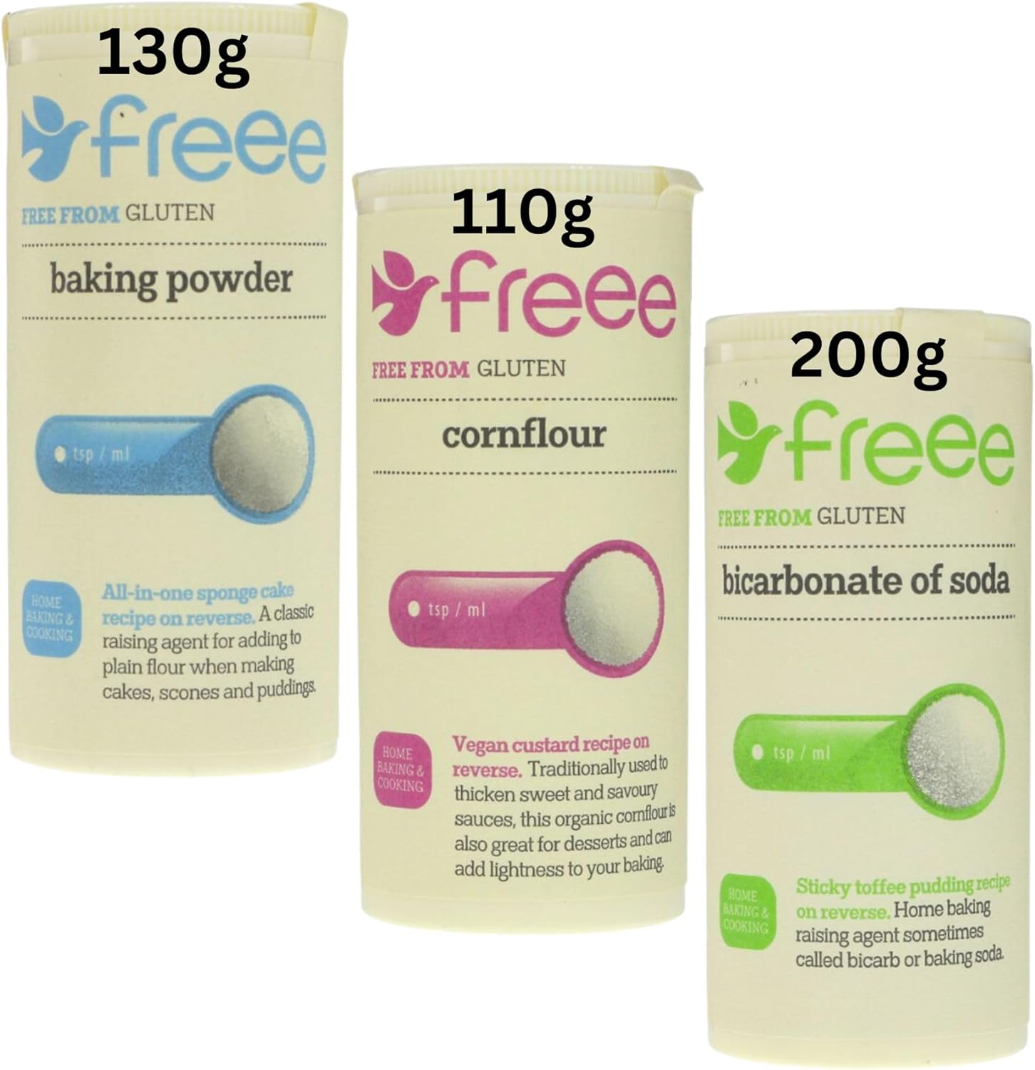 Doves Farm Gluten Free Baking Bundle, Bicarbonate of Soda, Baking ...