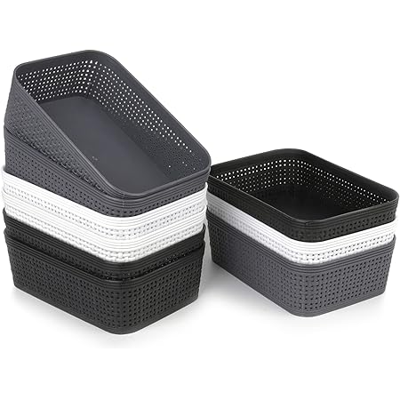 Amazon.com - Nicunom 8 Pack Plastic Storage Baskets, 8.6"x6.5"x3.9 ...