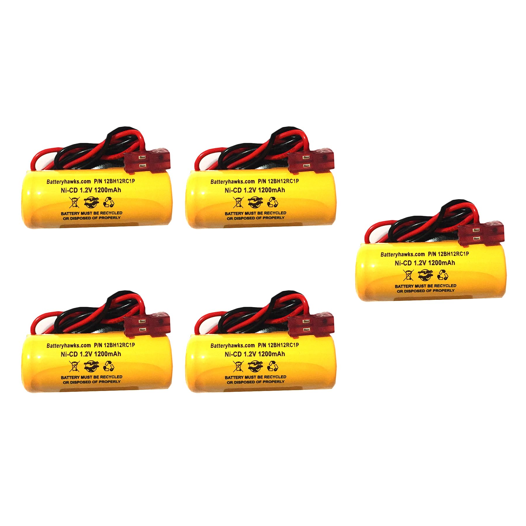 Amazon.com: (5 Pack) Exit Sign Emergency Light Ni-CD Battery ELB1P201N2 ...