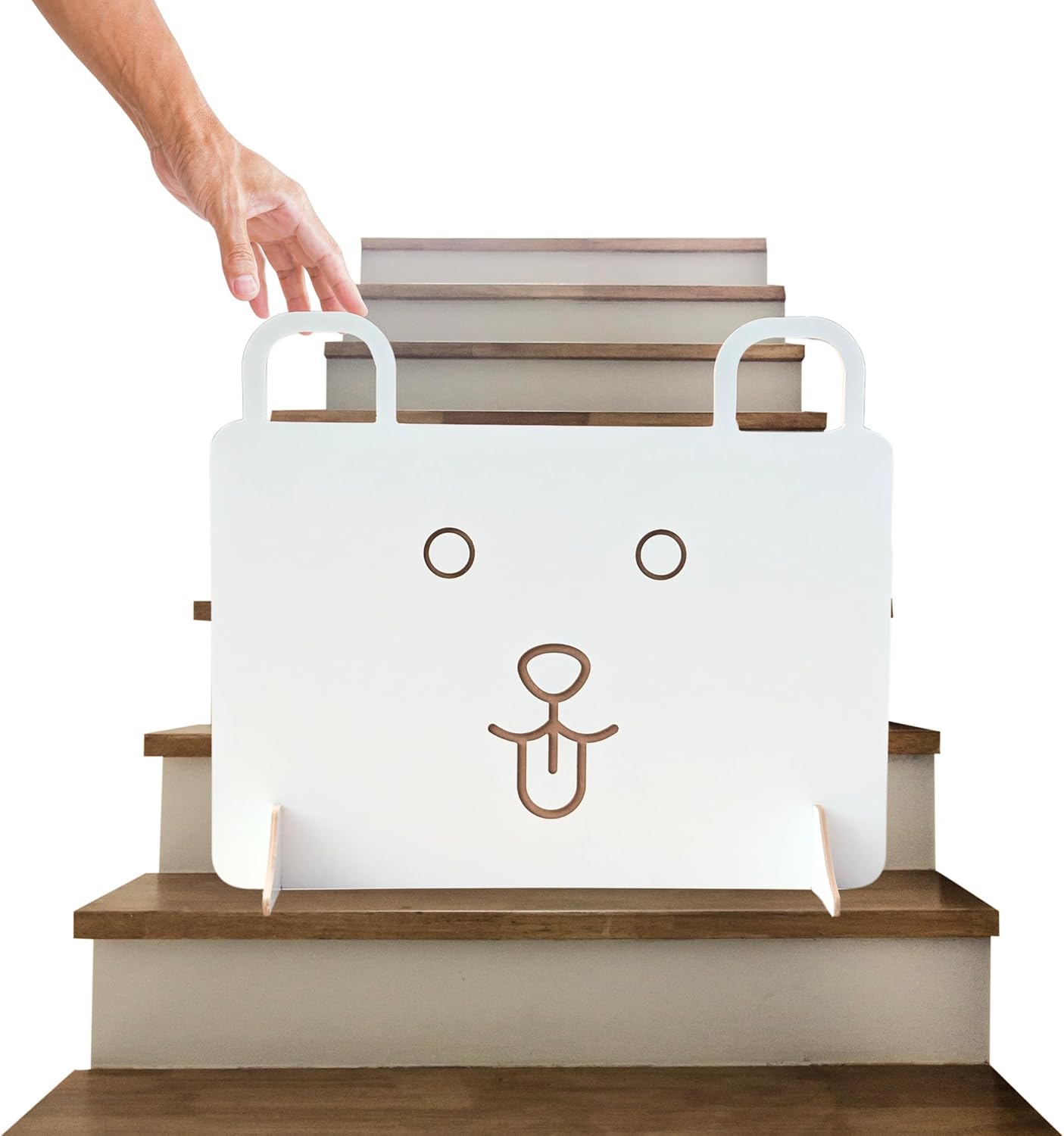 White Dog Stopper Gate for Stairs and Doorways - No Drilling Indoor Pet ...