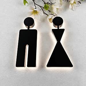 Amazon.com: Restroom Luminous Sign, LED Toilet Light for Business, 2 ...