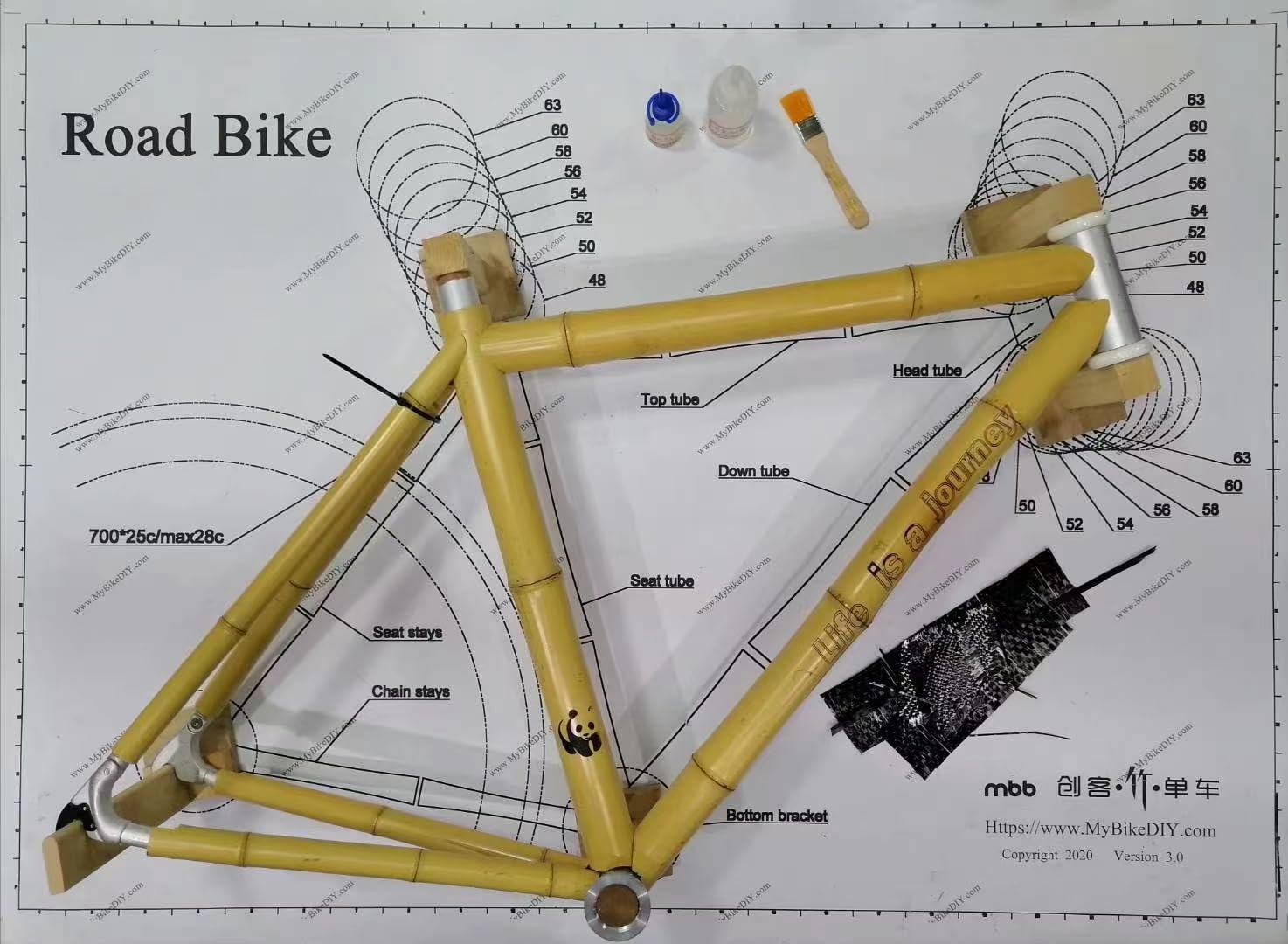 Amazon.com: Custom Build Bamboo Bicycle Frame Kit. : Sports & Outdoors