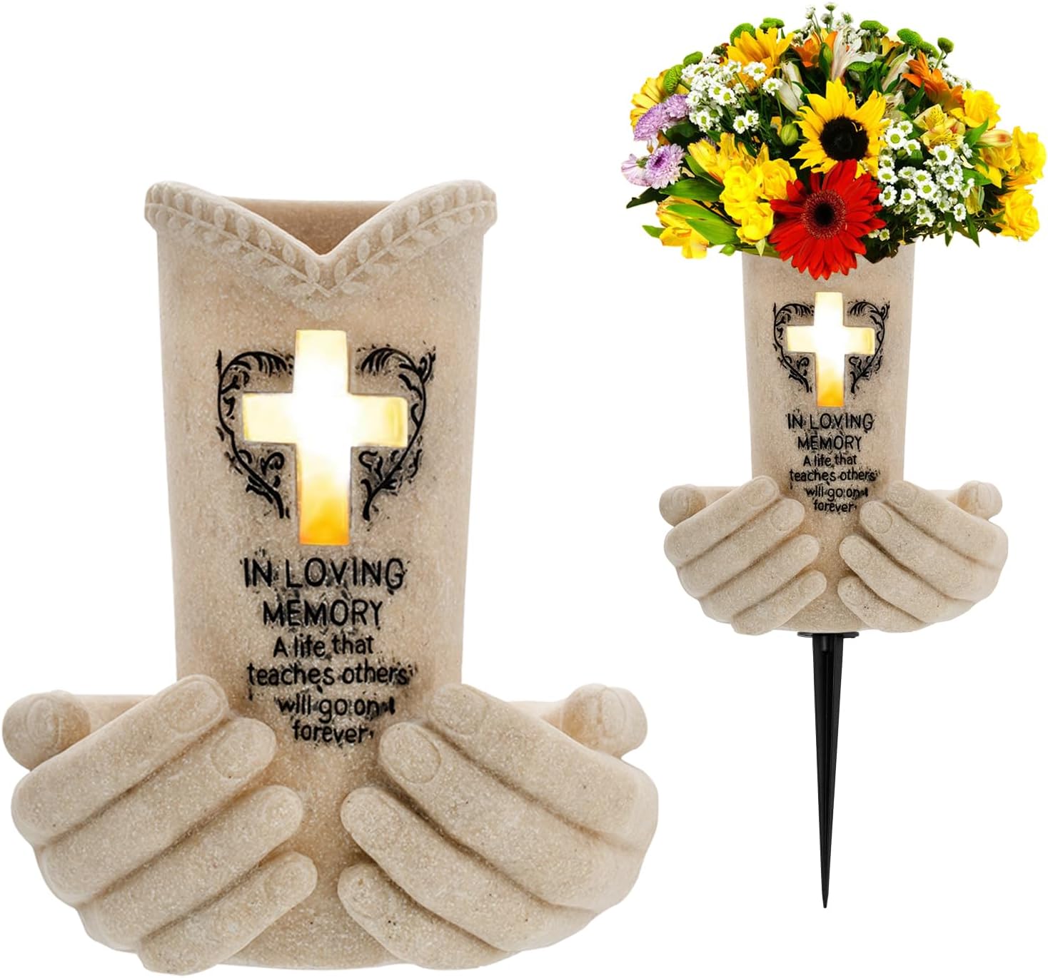 Amazon.com: FHGG Cemetery Vases for Grave Decorations for Cemetery with ...