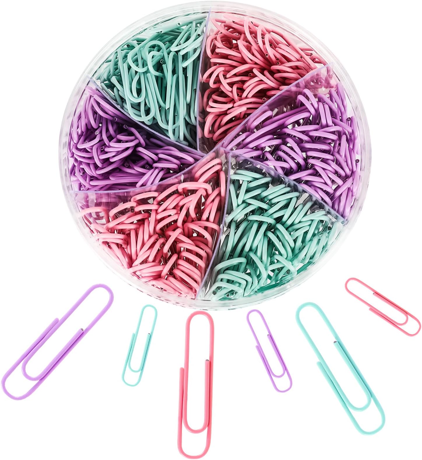 Amazon.com : Whaline 450Pcs Colorful Paper Clips Macaron Pink Green ...