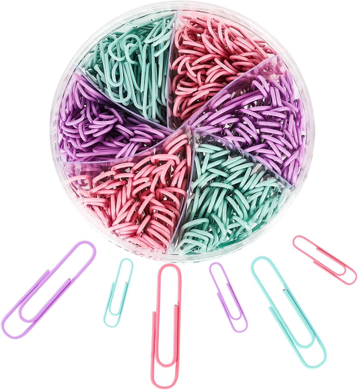 Amazon.com : Whaline 450Pcs Colorful Paper Clips Macaron Pink Green ...
