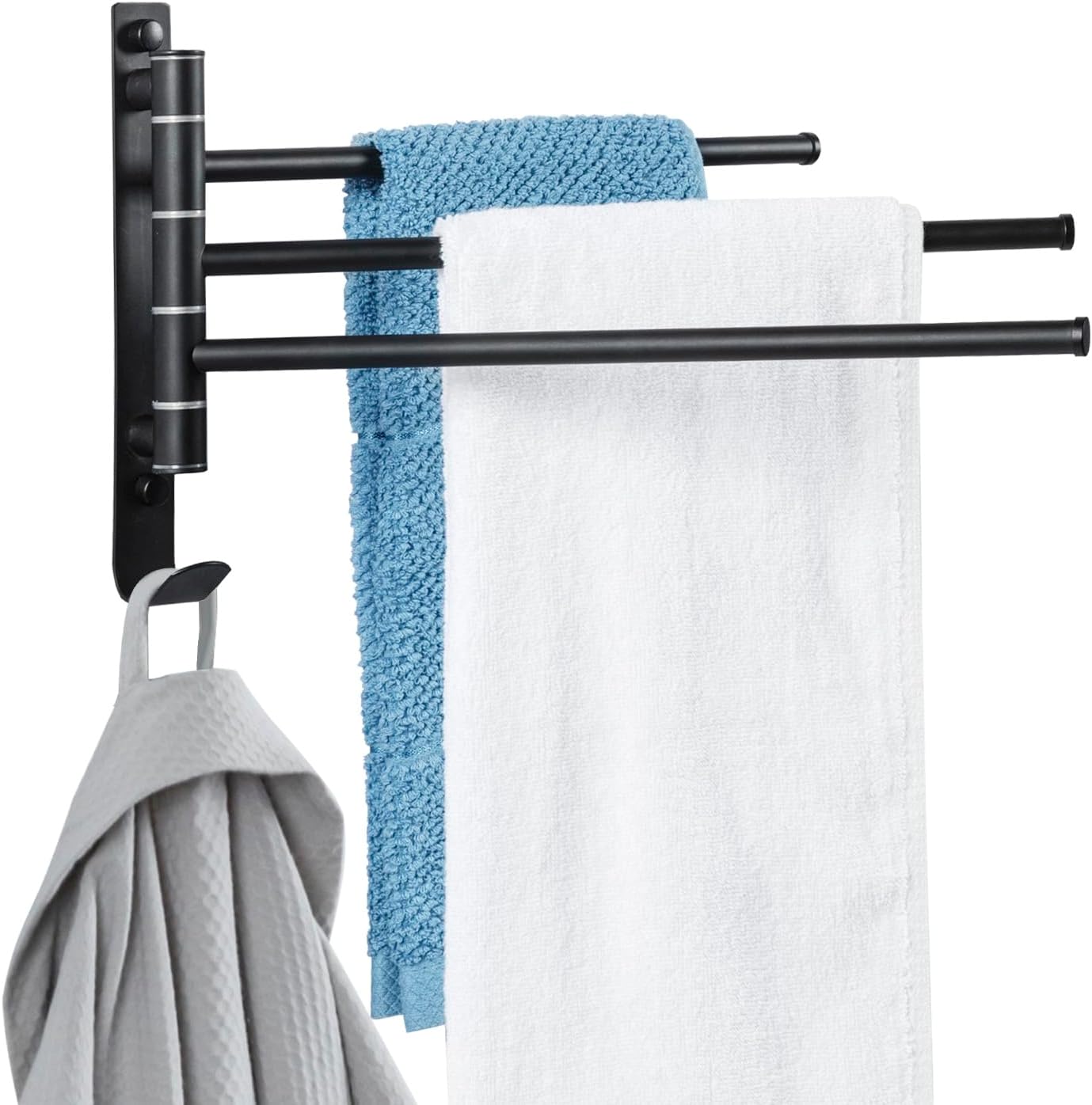 Amazon.com: MyGift Wall Mounted Bathroom Towel Rack, Metal Industrial ...