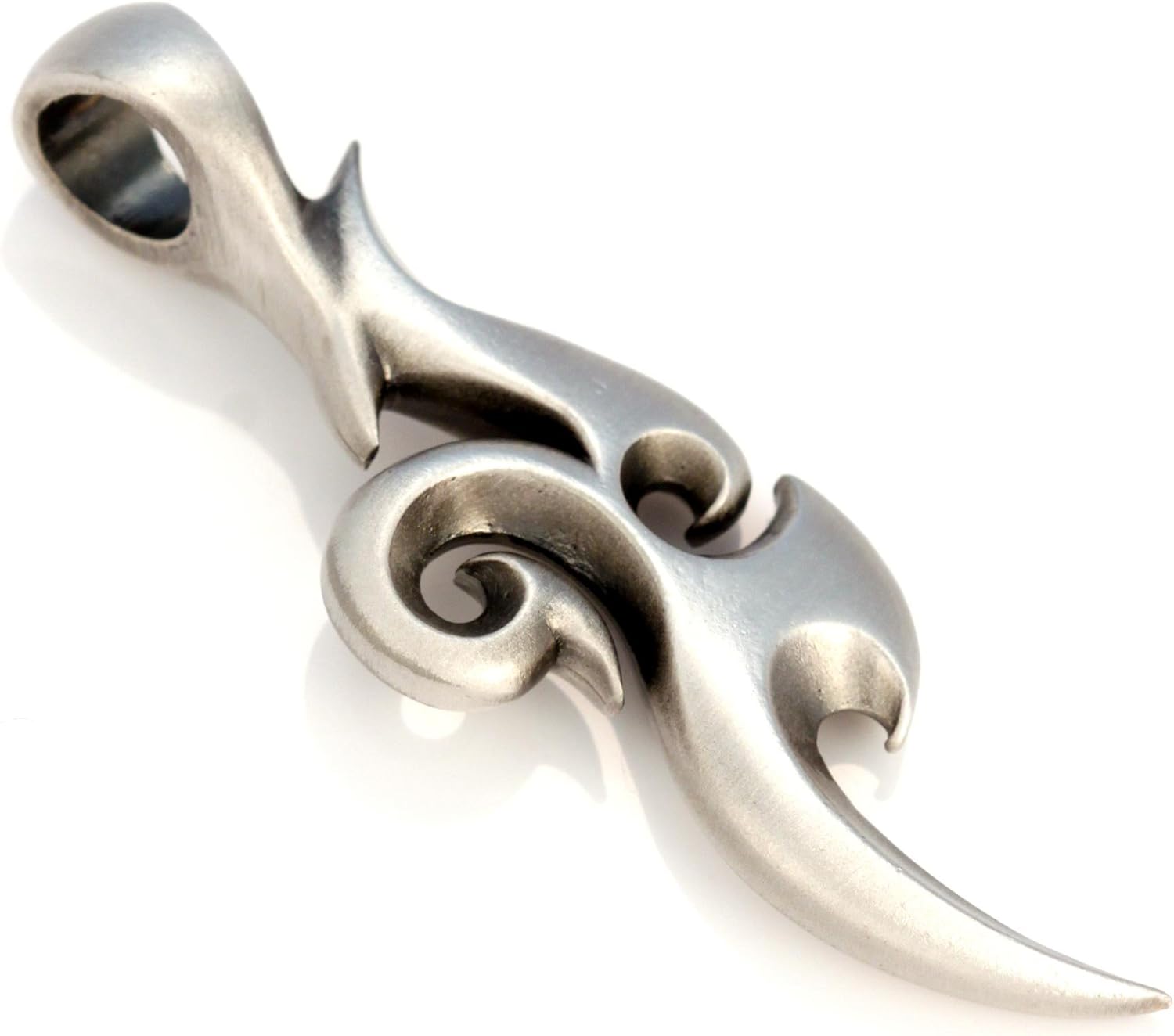 Amazon.com: BICO 'Spiral Clouds' Satin Silver Finished Pendant (E253 ...