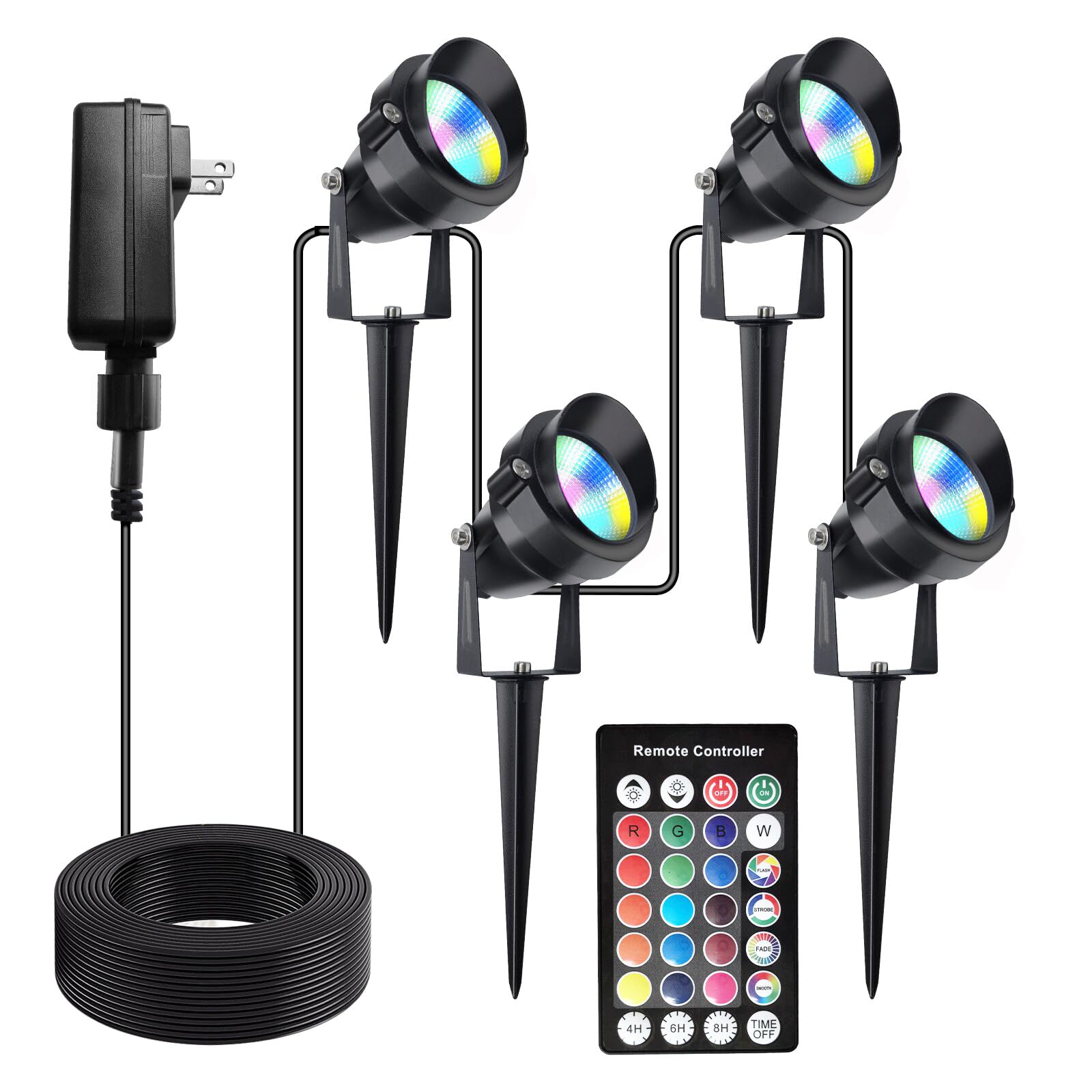 GTMemphiss Christmas Spotlight Outdoor, RGB Color Changing Landscape ...