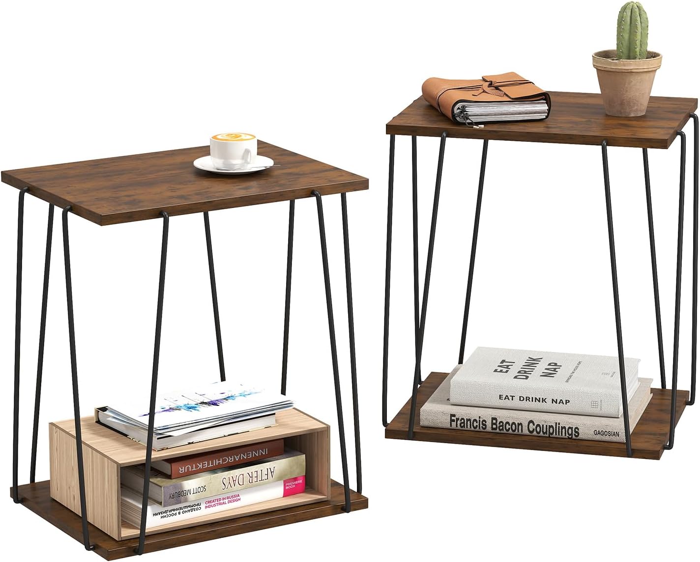 Amazon.com: KJGKK Low End Tables Set of 2, Small Side Table, Modern ...