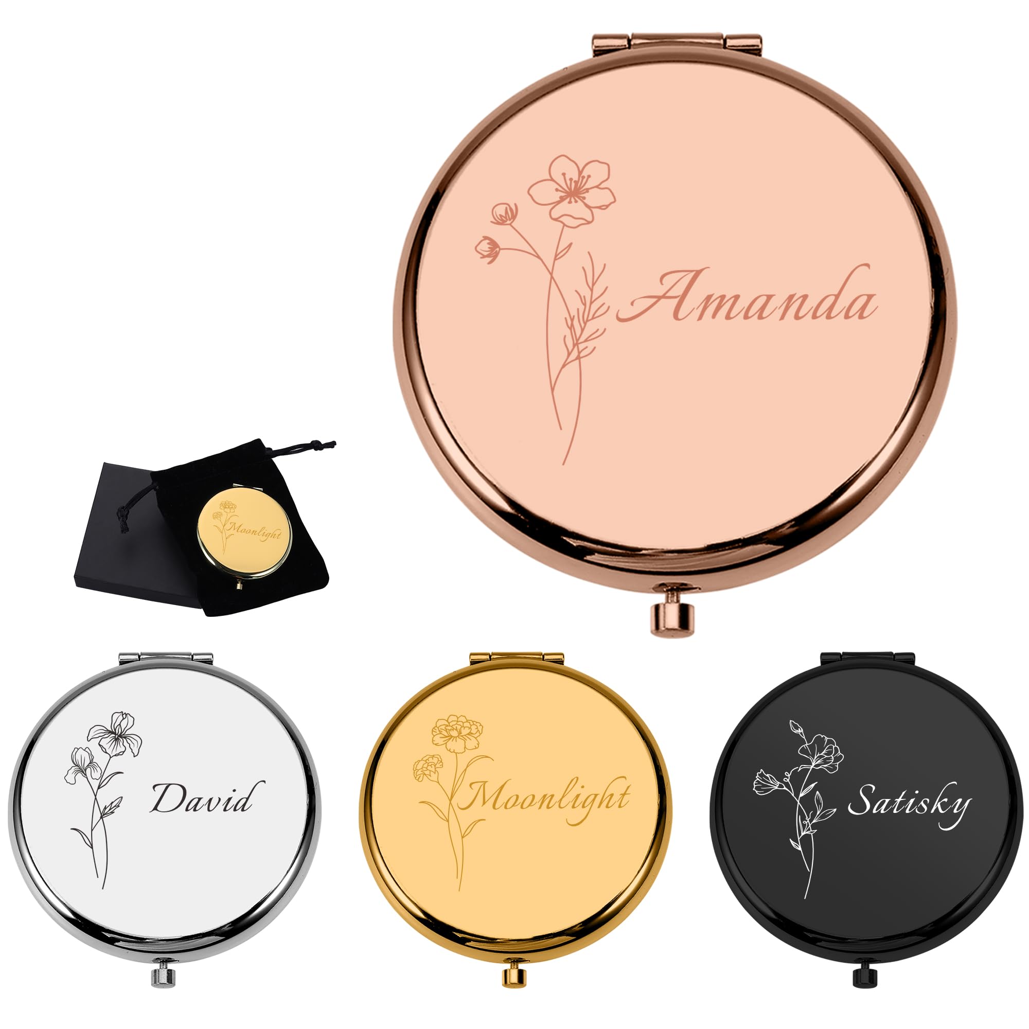 Amazon.com: Personalized Compact Mirror Gifts for Women Purses,Custom ...