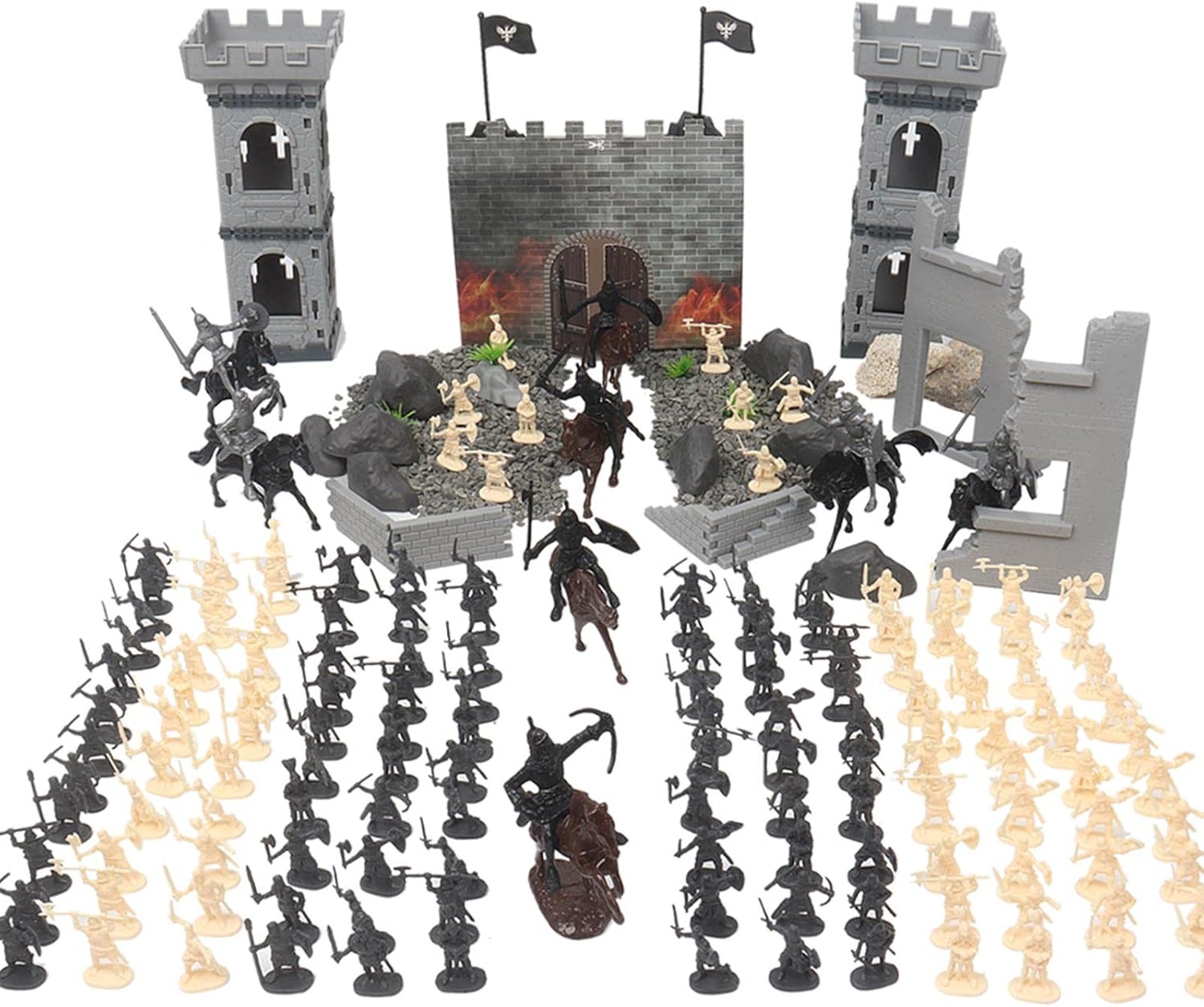 Amazon.com: Medieval Castle Toy, Castles Knights Soldiers Model Kit ...