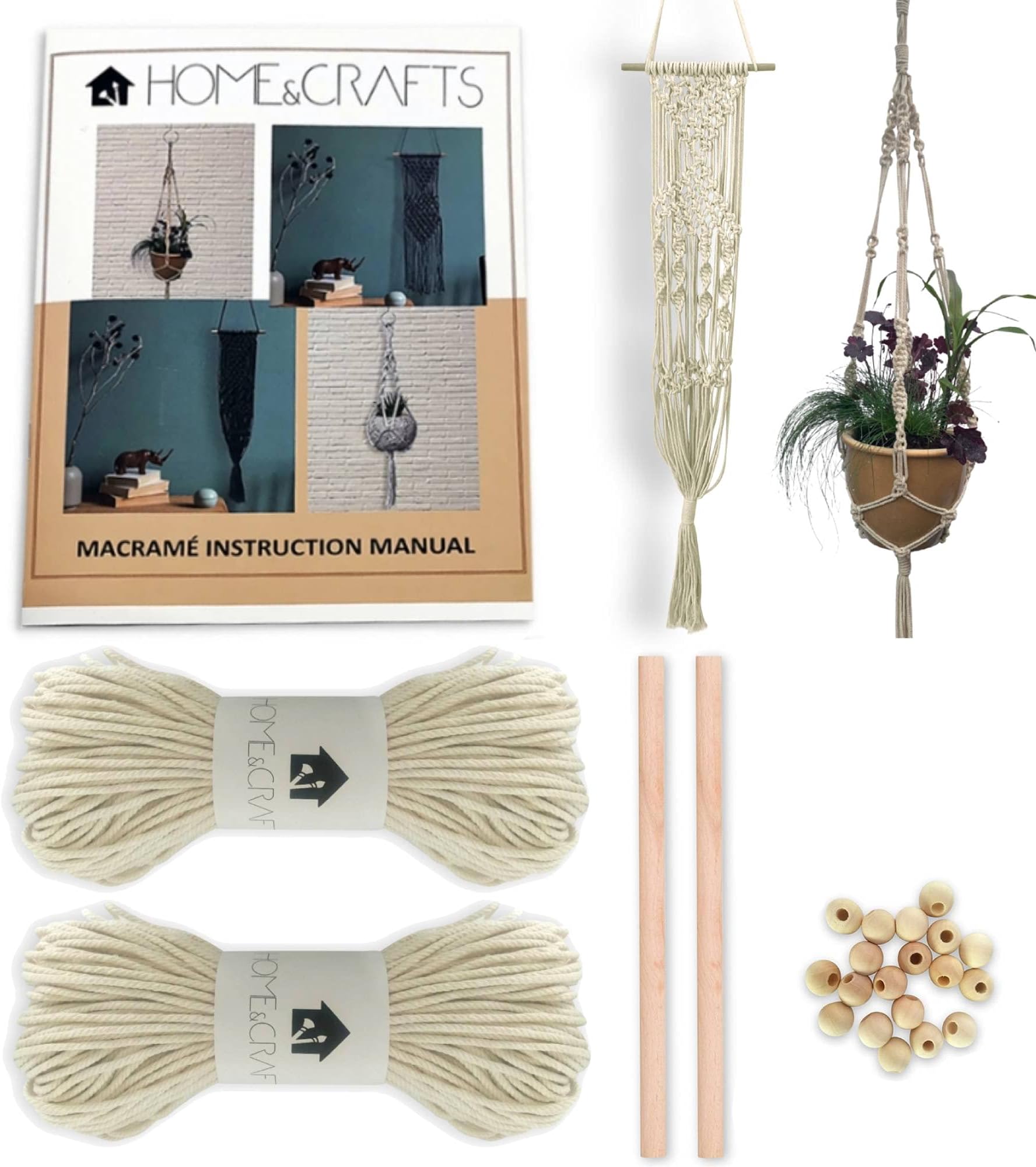 HanCheng 3 Pieces 60 m Macrame Yarn 3 mm Colourful, Macrame Yarn Set ...