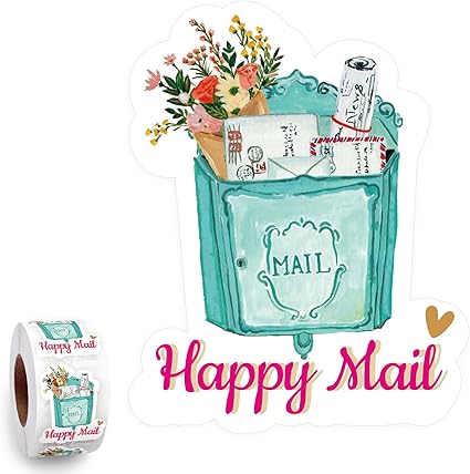 Amazon.com : Happy Mail Stickers Labels (500pcs) Cute Thank You ...
