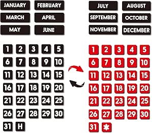 Amazon.com: Double-Sided Magnetic Numbers and Months for Dry Erase ...