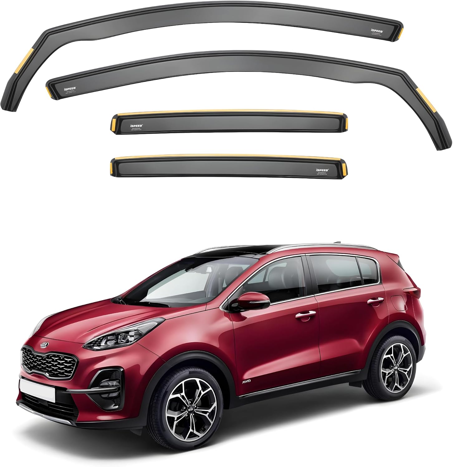 iSpeed Premium Wind Deflectors for Kia Sportage mk4 5-doors SUV 2016-2022 4-pc - Keep Your Car ...