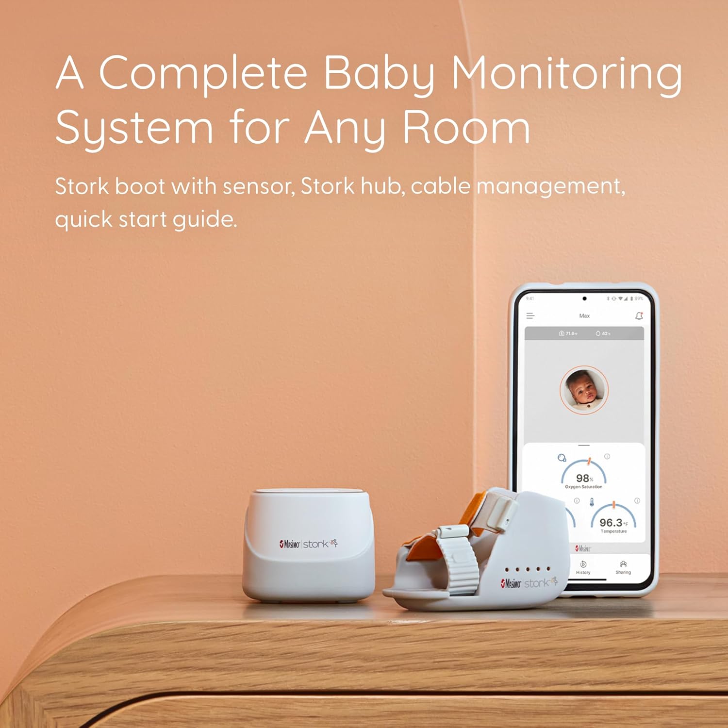 Masimo Stork Vitals – Sistema de monitoreo de bebés en casa inteligente ...
