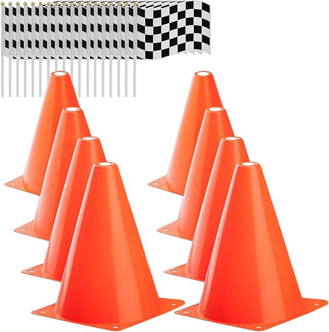 Amazon.com: Mini Traffic Cones（With Hole on Top）with Racing Checkered ...