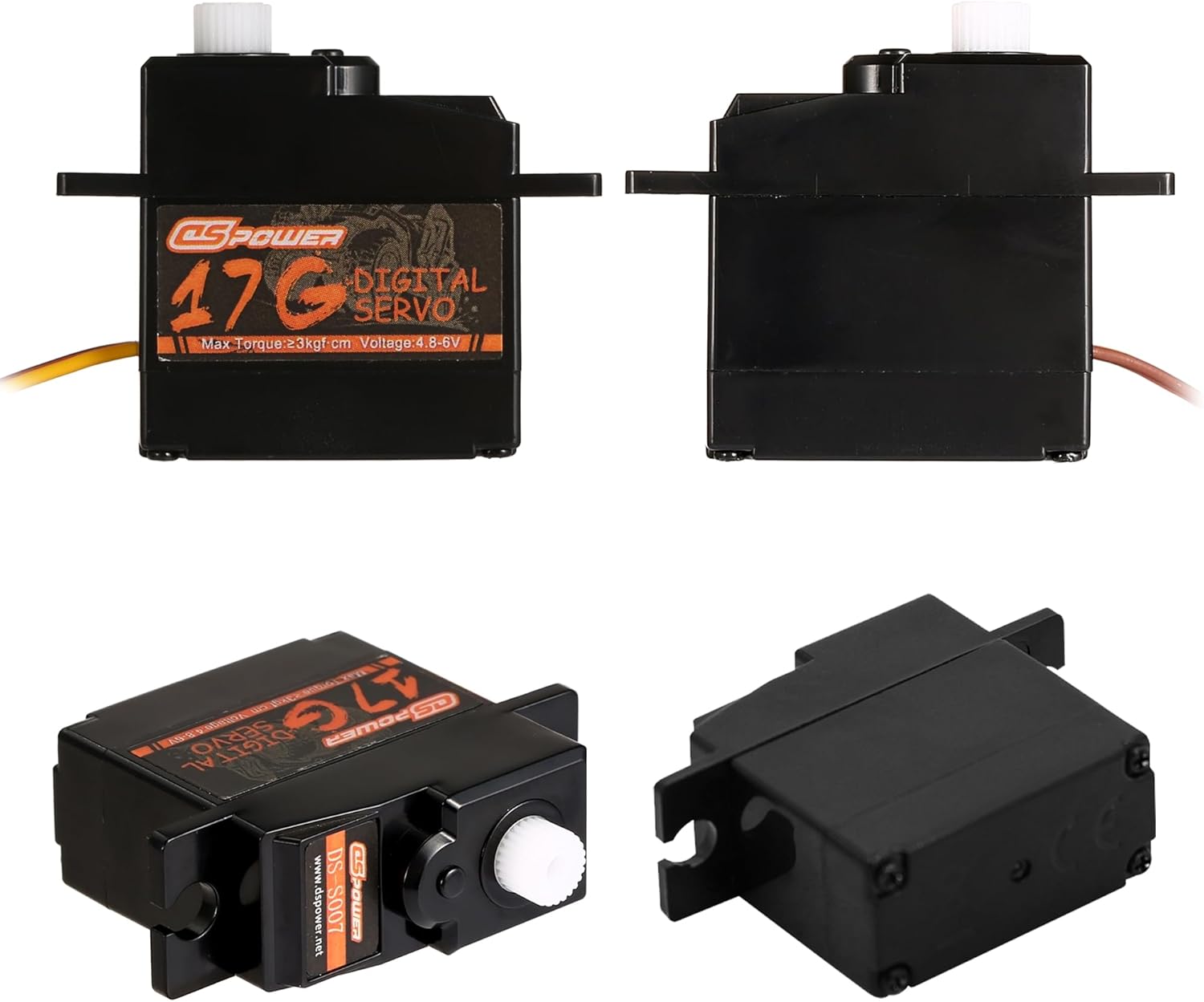 DSPOWER 2 piezas 17G RC Micro Servo, impermeable RC Mini servo digital ...