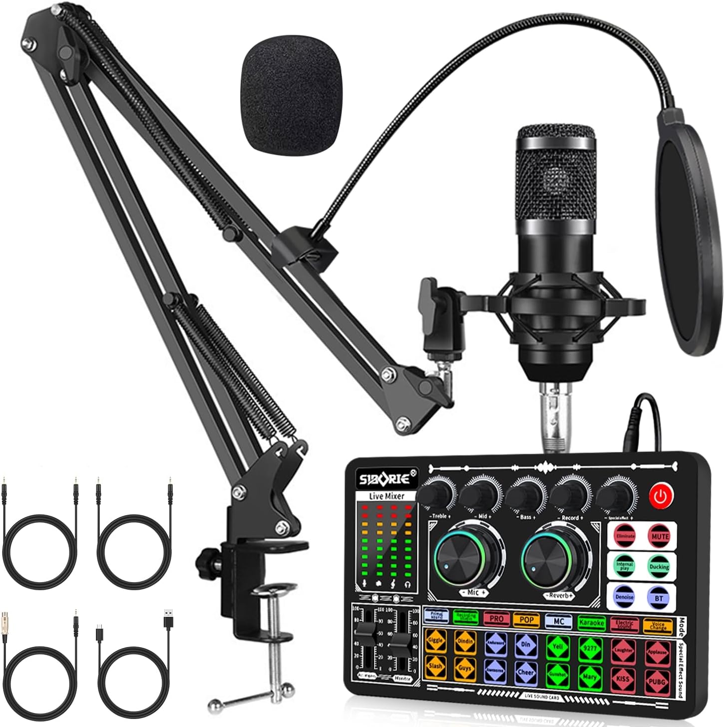 Amazon | BONKYO F998 ボイスチェンジャー カラオケセット家庭用 DJ ミキサー セット ライブ サウンドカード 男声 女声 ...