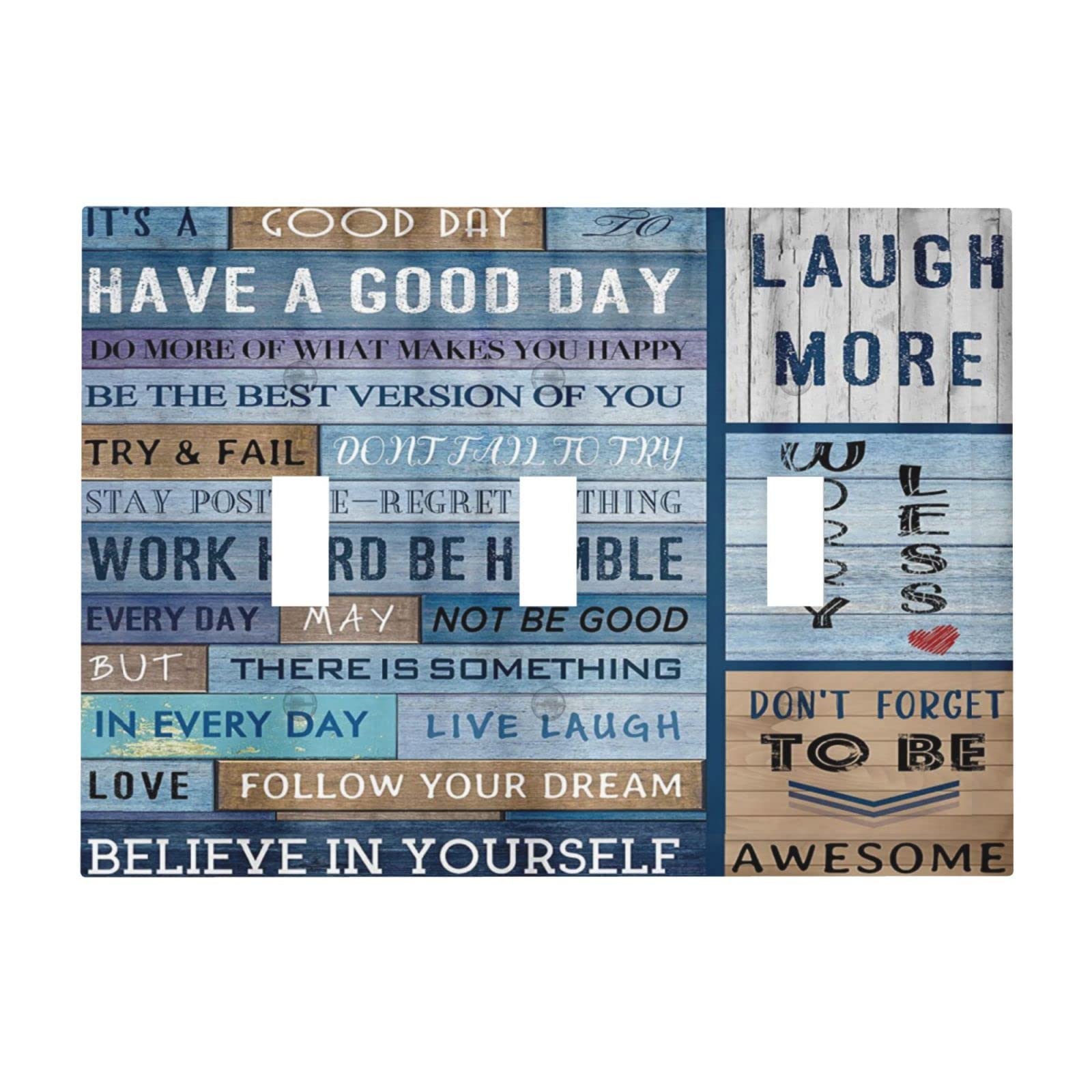 Rustic Inspirational Quotes Motivational 3 Gang Light Switch Cover ...