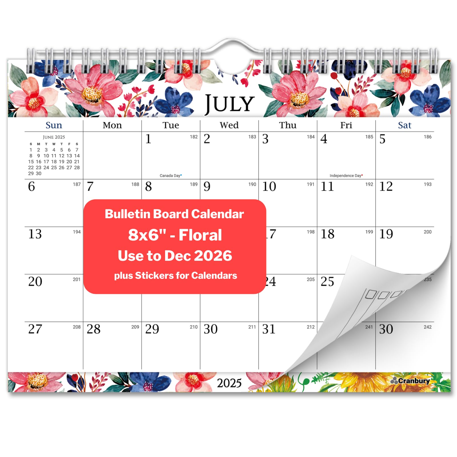Snapklik.com : CRANBURY Small 8x6” Wall Calendar 2025-2026