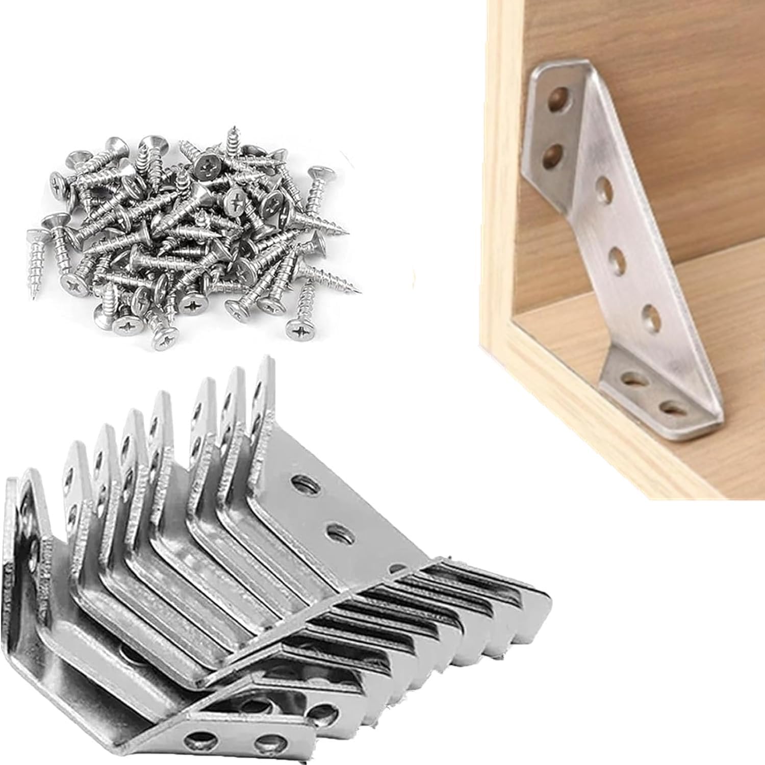 Universal Furniture Corner Connector, 20Pcs with 100 Screw Stainless ...
