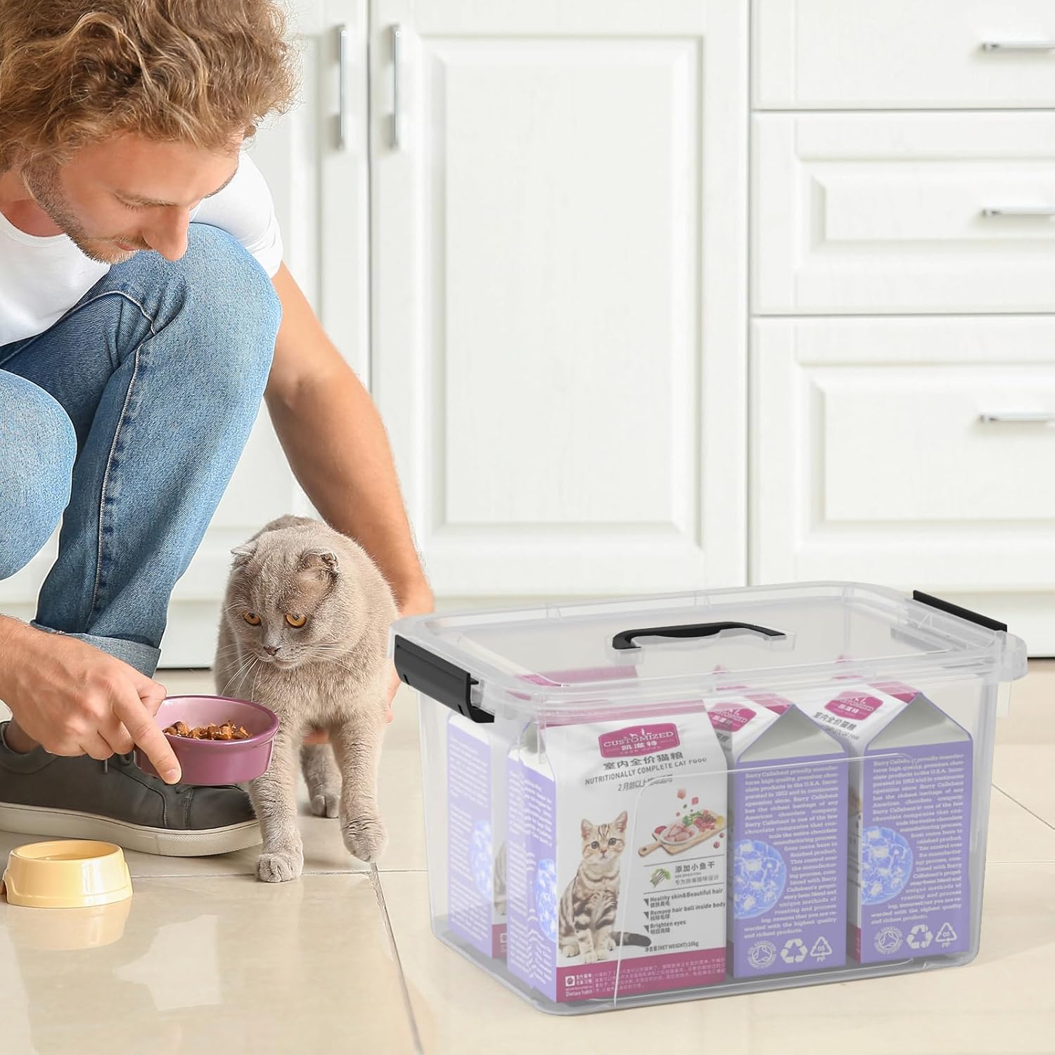 AnnkkyUS 6 paquetes de 18 litros de caja de almacenamiento de plástico ...