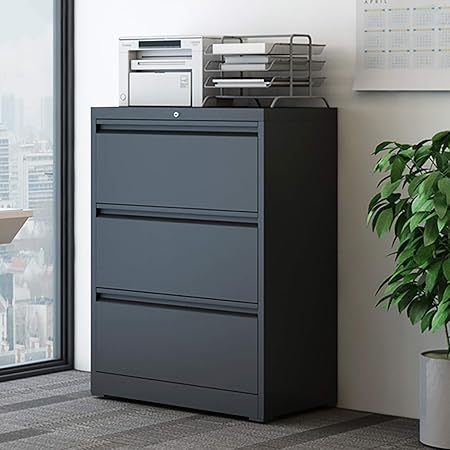 Amazon.com: 3 Drawer Lateral File Cabinet for Home Office with Lock ...