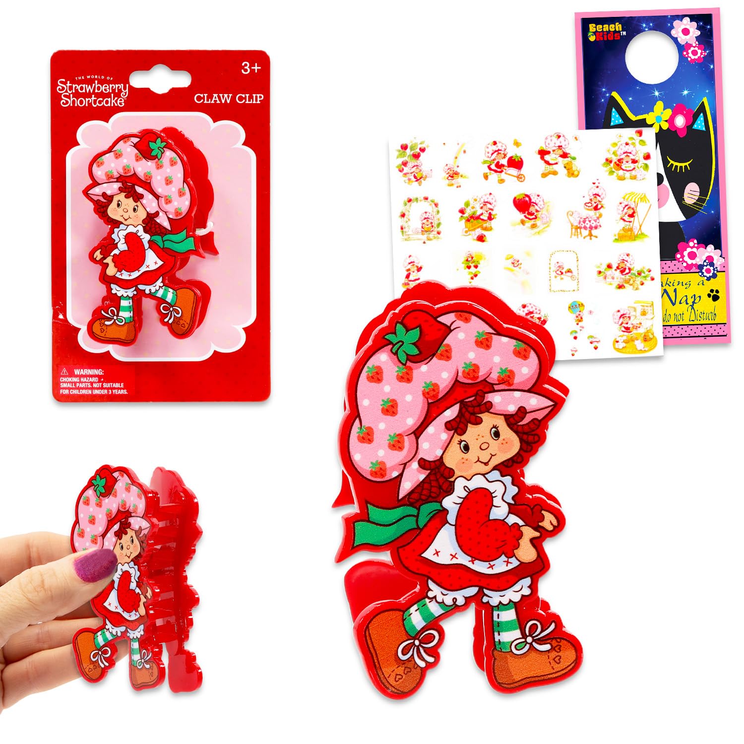 Amazon.com : Strawberry Shortcake Hair Claw Clip Set - Accessories ...