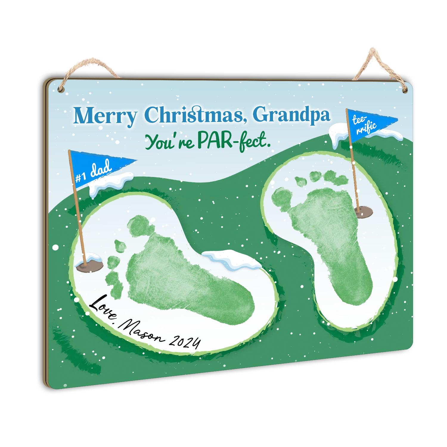 Amazon.com: Best Grandpa by Par Golf Papa Footprint Craft for Fathers ...