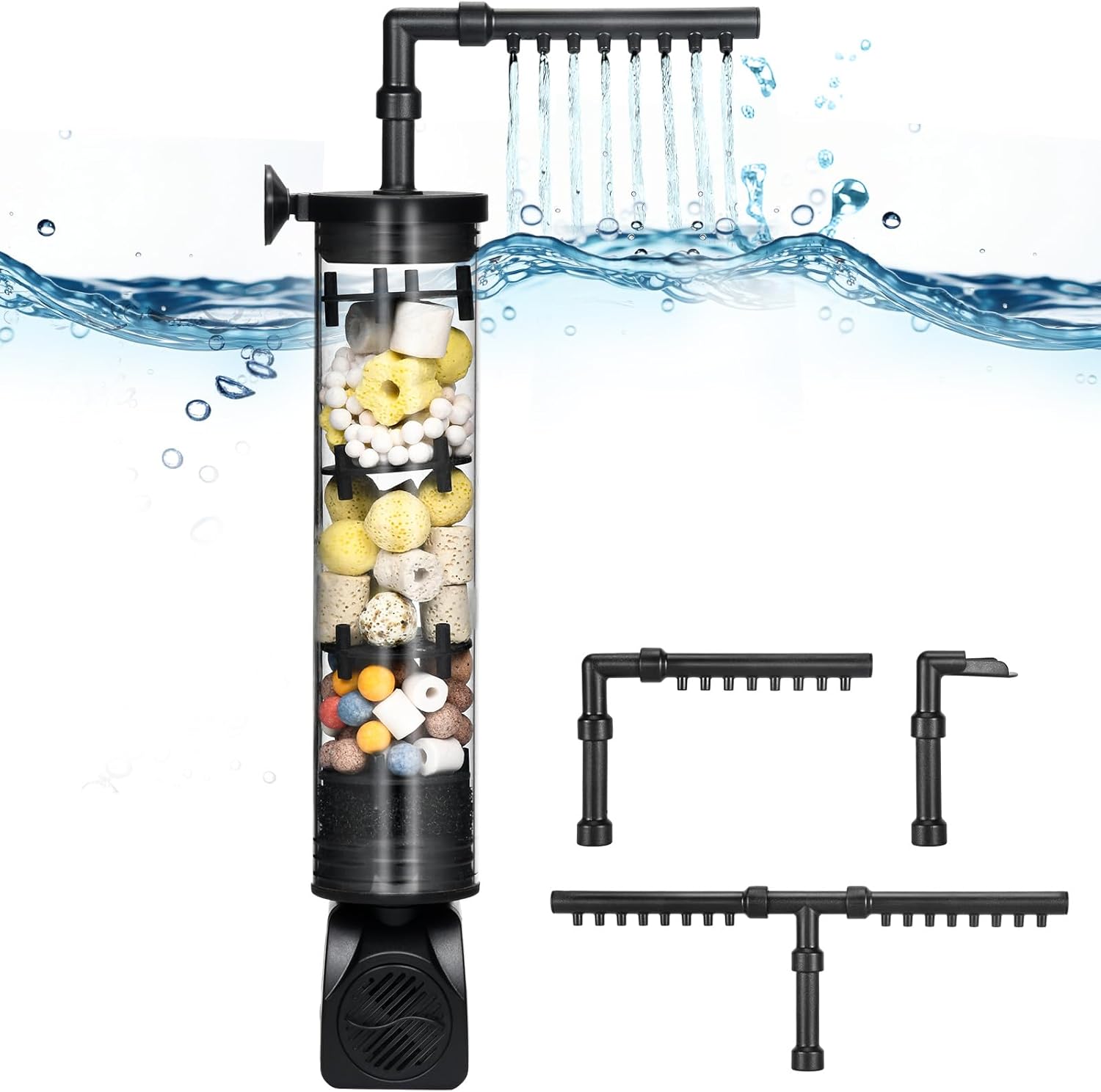 Amazon.com : FUGBRO Aquarium Filter, 3-Stage 16W 500GPH in-Tank Filter ...