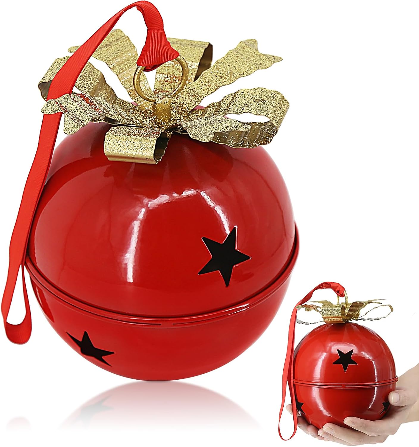 Amazon.com: MINHOU-MINFEI Christmas Large Jingle Bells, 6 inch Jumbo ...