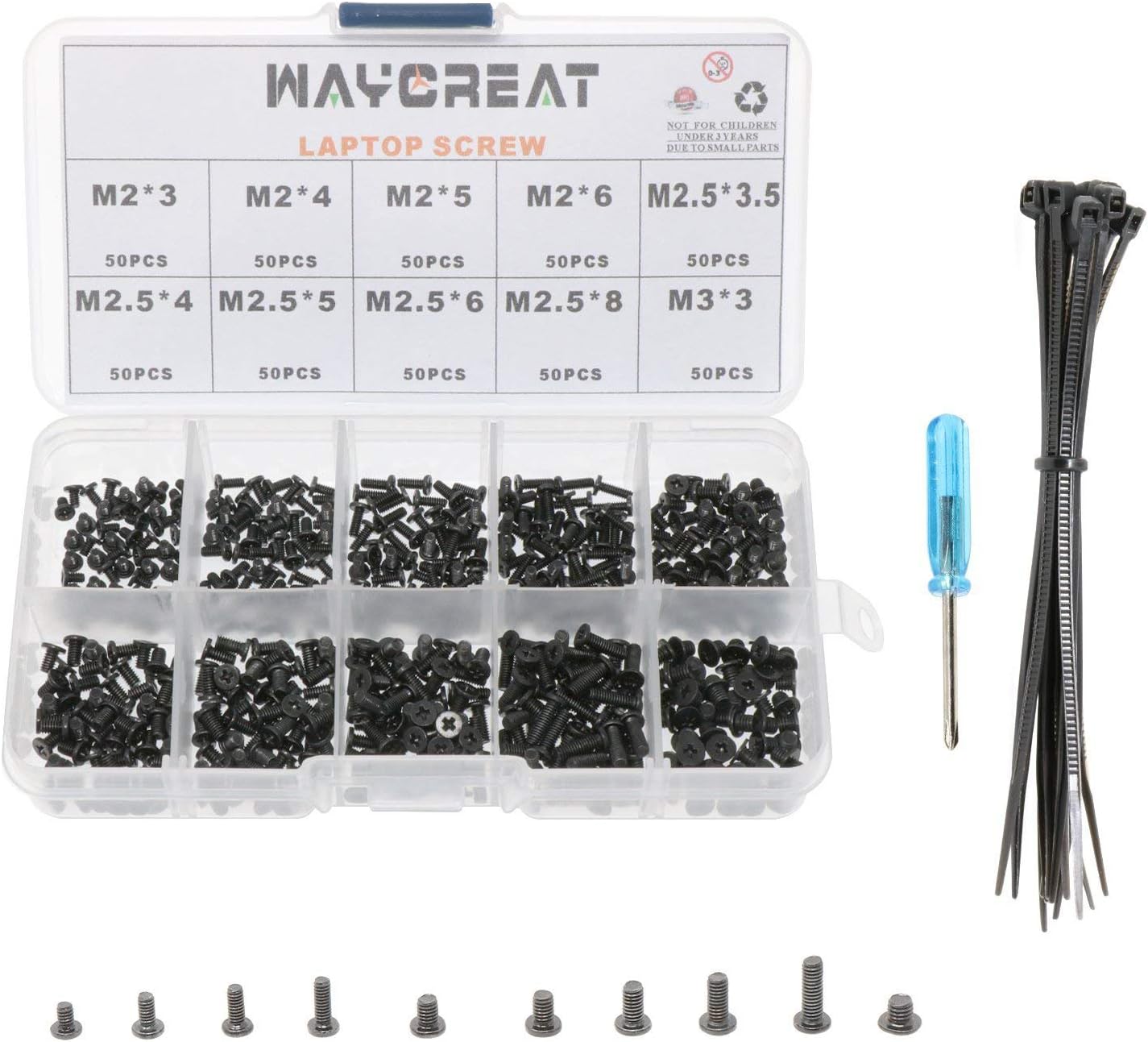 Amazon.com: MTDELE 720Pcs Laptop Screws m.2 Screw kit M1.4/1.7/2/2.5/3 ...