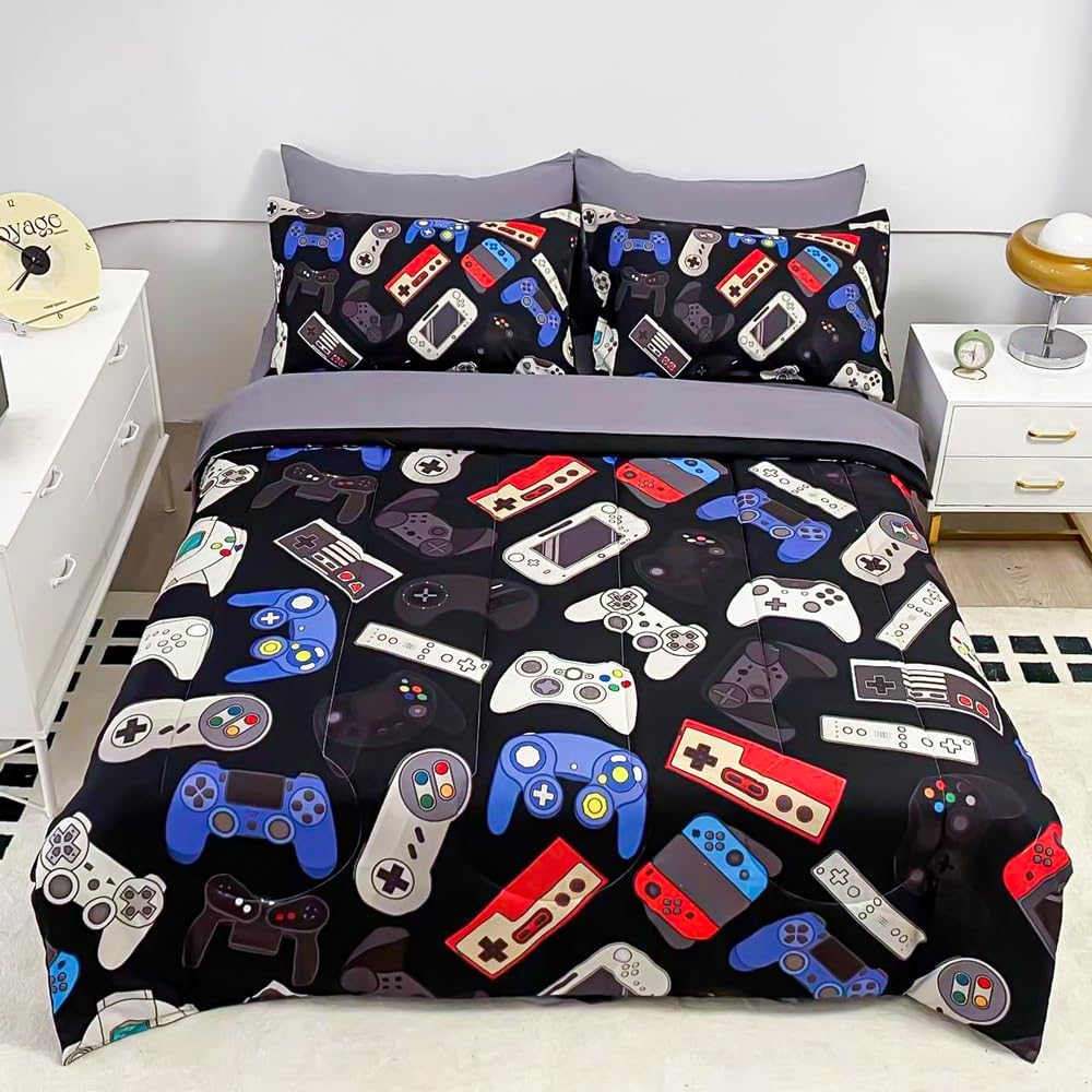 Amazon.com: JQinHome Queen Gamer Comforter Set,6 Piece Bed in A Bag 3D ...