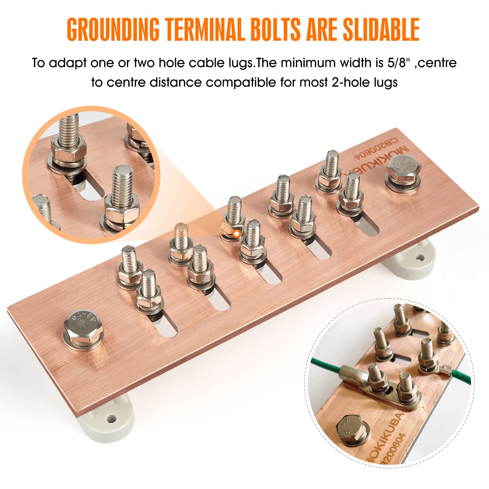 Snapklik.com : Wall Mounted Ground Bar Kit-Copper Bus Bar 788"x236"x .157"