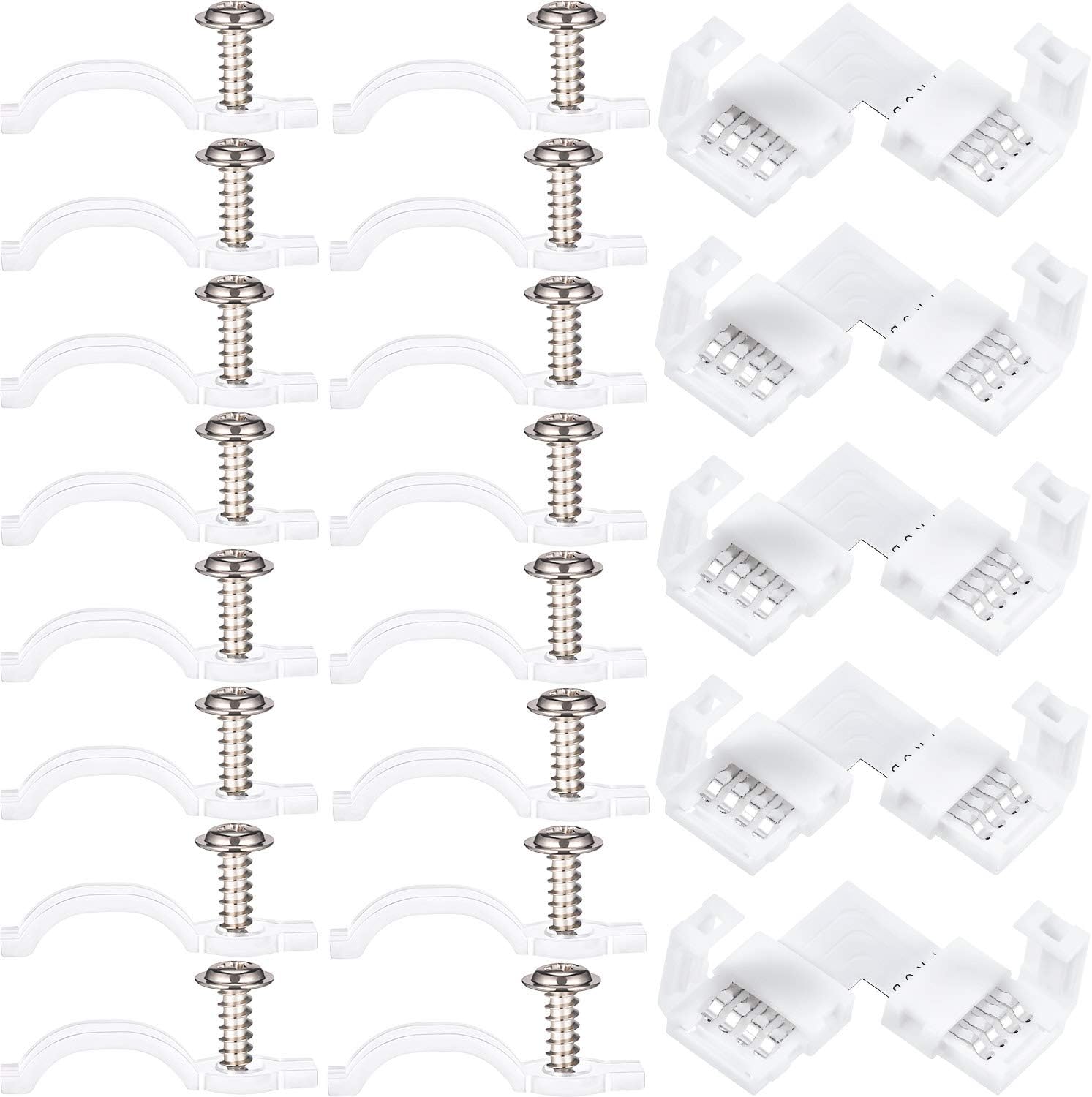100 Pack Mounting Bracket Kit Strip Light Mounting Brackets, Fixing ...