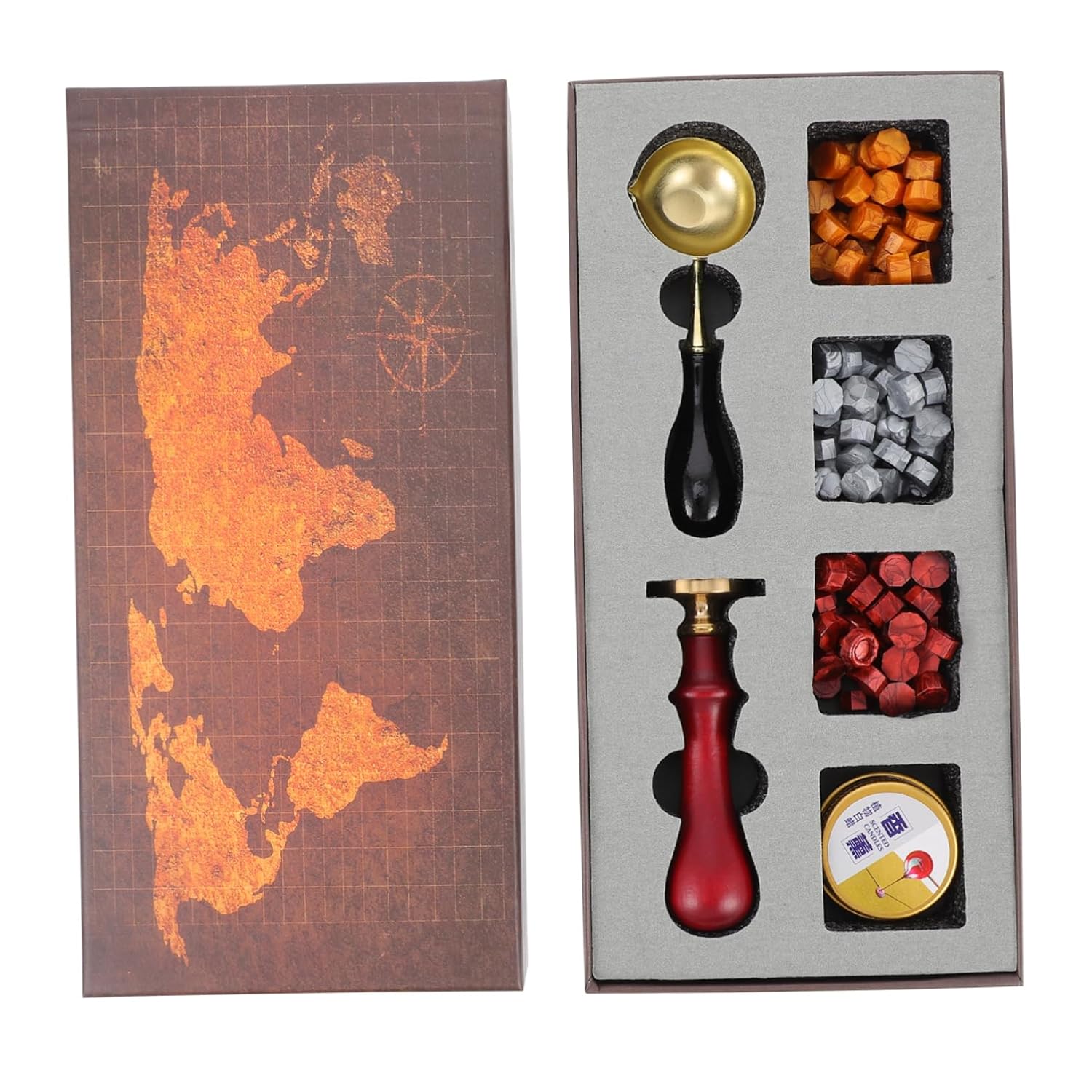 Amazon.com: EXCEART 1 Set Wax Wax Set Retro Wood Stamp Ornament Kits ...