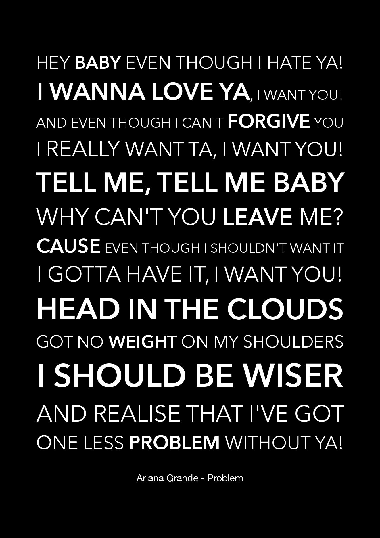 Ariana Grande Song Lyrics Problem Ariana Grande: All Lyrics Full