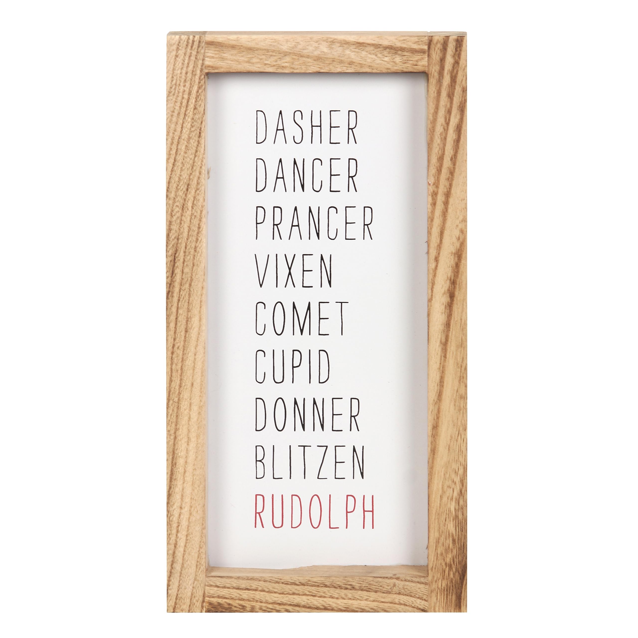 Festive Wooden Reindeer Names Sign - Christmas Season Home Decor ...