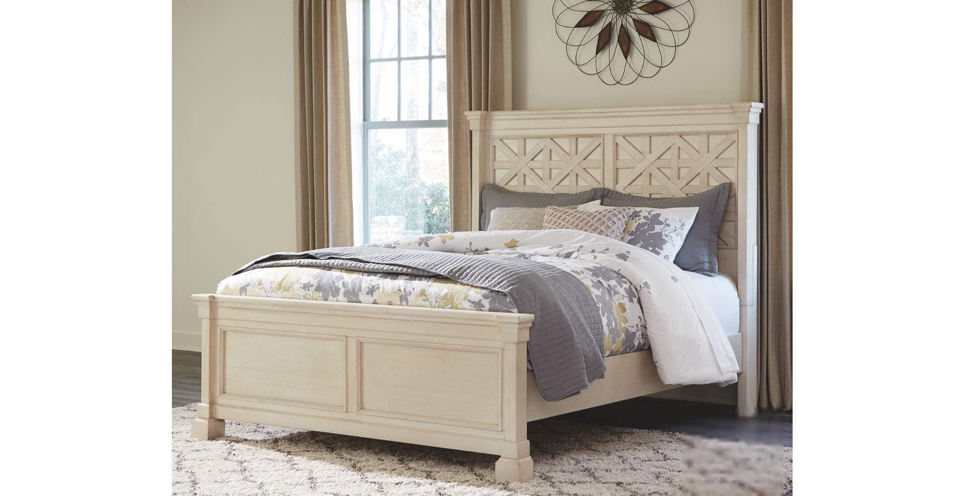 Signature Design by Ashley Bolanburg French Country Louvered Headboard ...