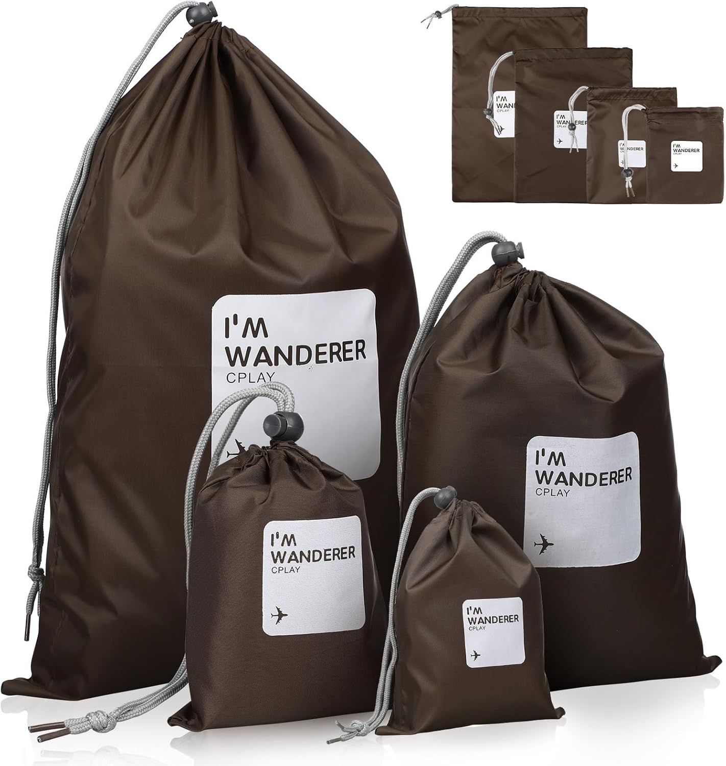 WINOMO 4Pcs Nylon Drawstring Bag, Drawstring Storage Bag, Multi ...