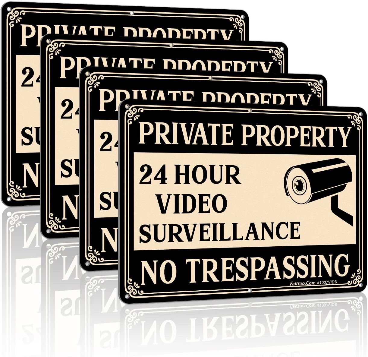 Amazon.com: Faittoo Private Property No Trespassing Sign, Video ...