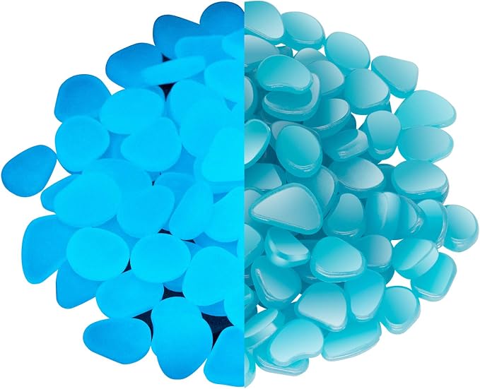 Amazon.com : NAMTSO Glow Rocks,『500pcs』Blue Glow in The Dark Pebbles ...