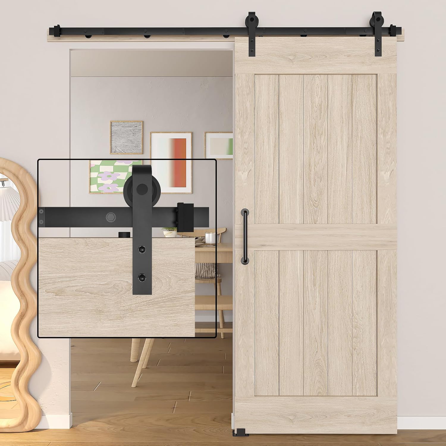 Amazon.com: DonYoung 6FT Sliding Barn Door Hardware Kit, Upgraded Screw ...