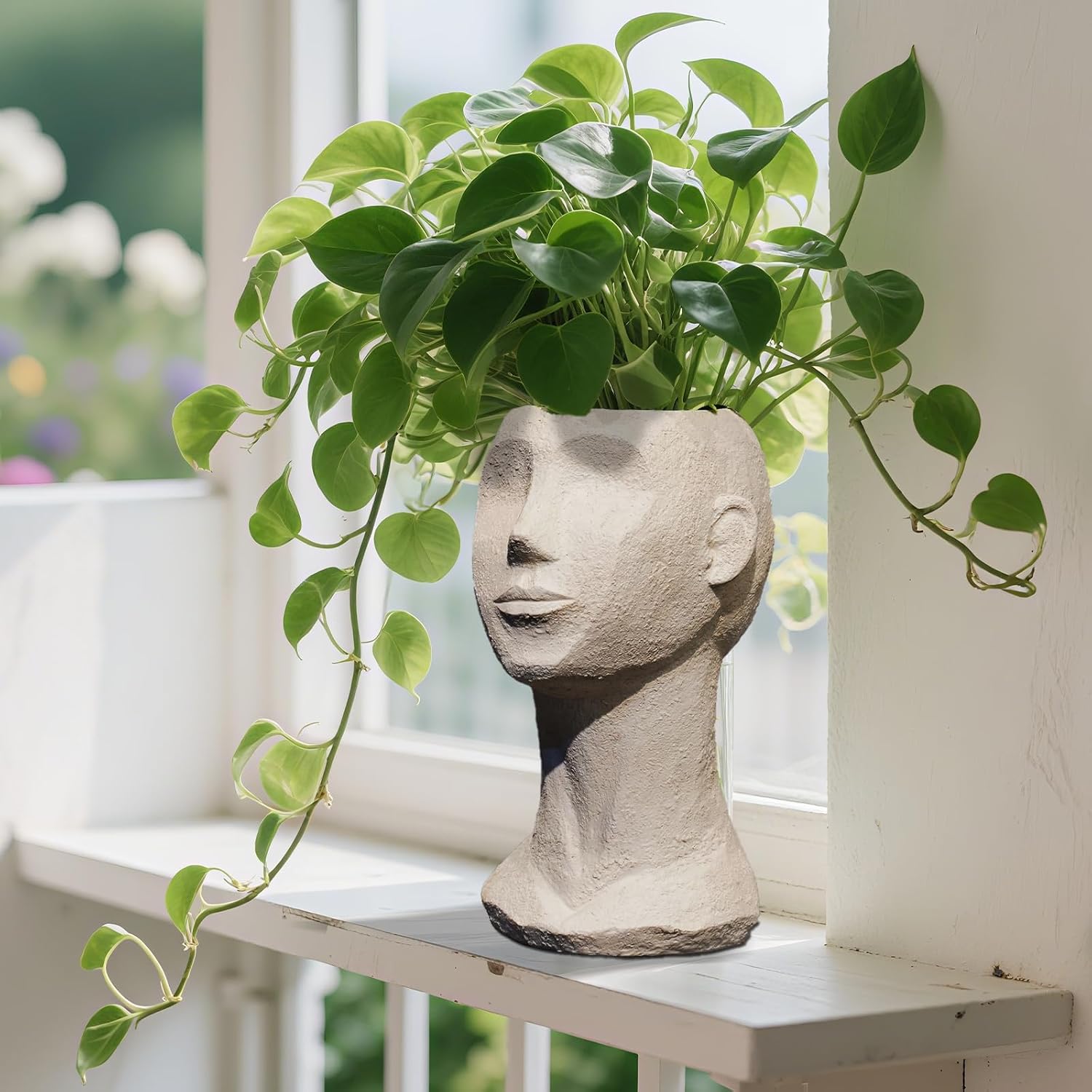 Amazon.com : LC LCdecohome Face Vases Flowers Bust Planter - Greek ...