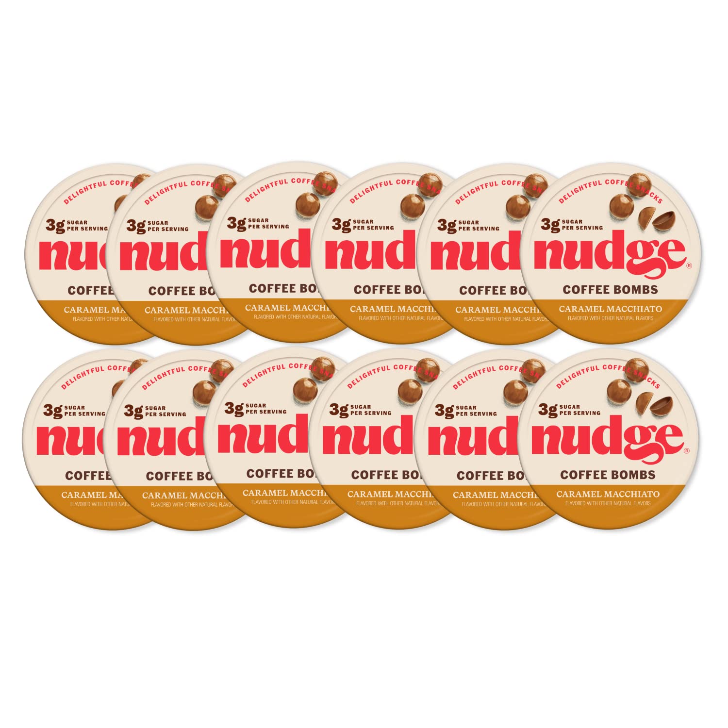 Amazon.com : Nudge Caramel Macchiato Coffee Bombs, Low Sugar Sack, 1 ...