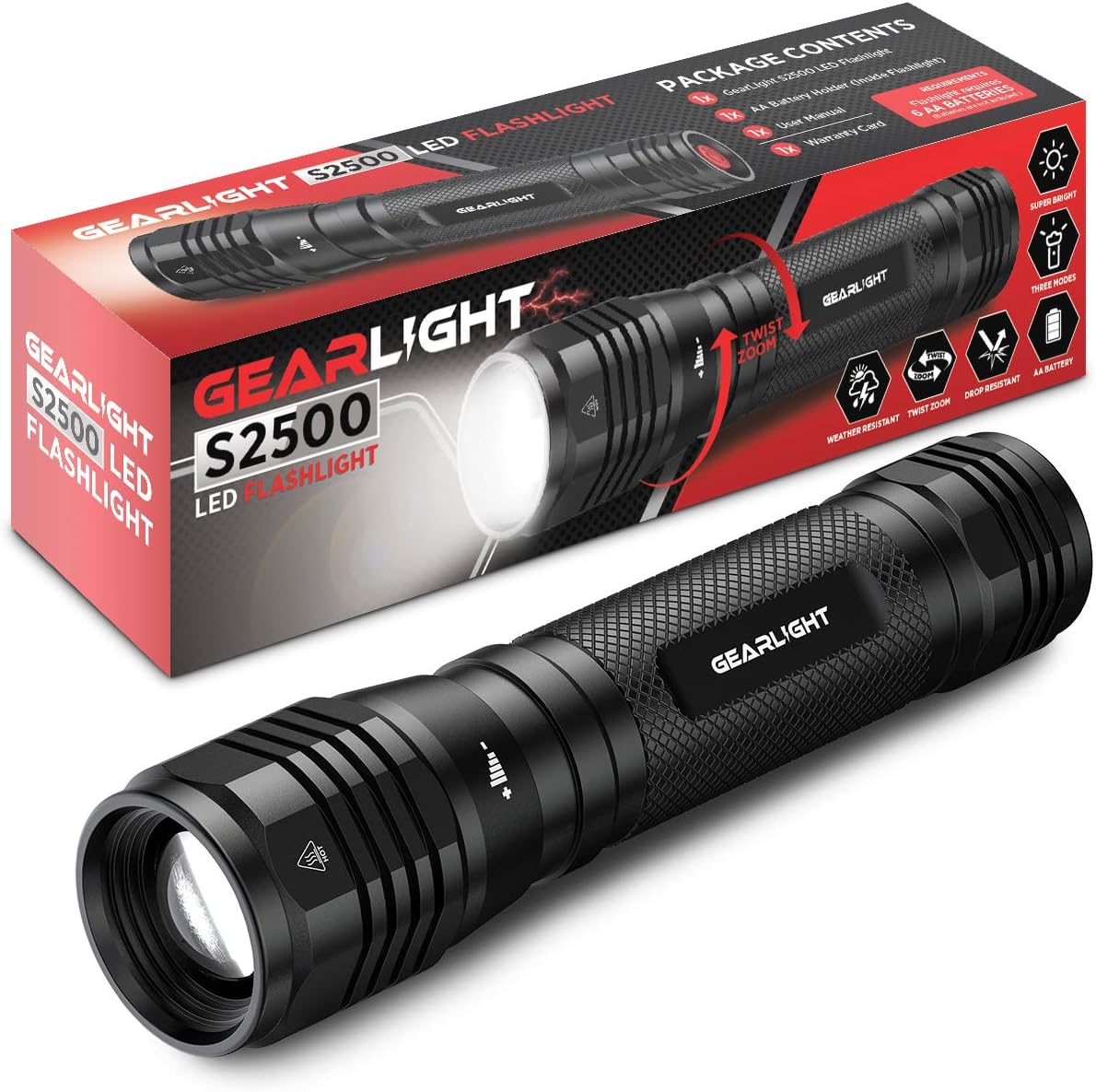 Amazon.com: Husky 6AA 700-Lumen LED Dual Beam Unbreakable Aluminum ...